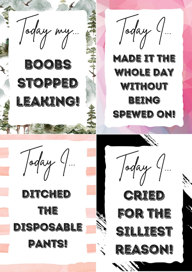 New Mum Milestone Cards I Funny Mom Accomplishment Cards I - Etsy