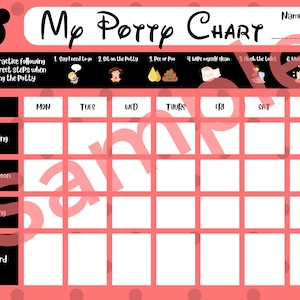 Minnie Mouse Potty Training Chart, TWO CHARTS INCLUDED, Toilet Training ...