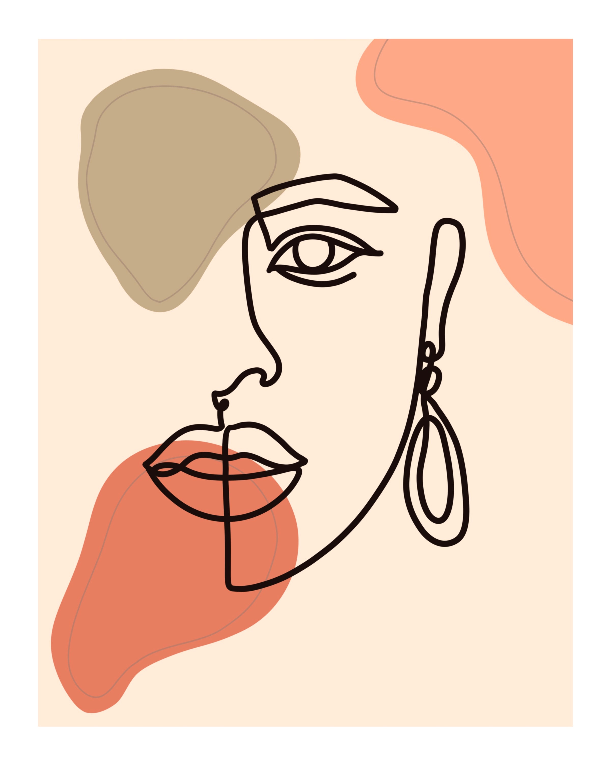 Continuous Line Lady Print Home Decor Wall Art Illustration Fine Art ...