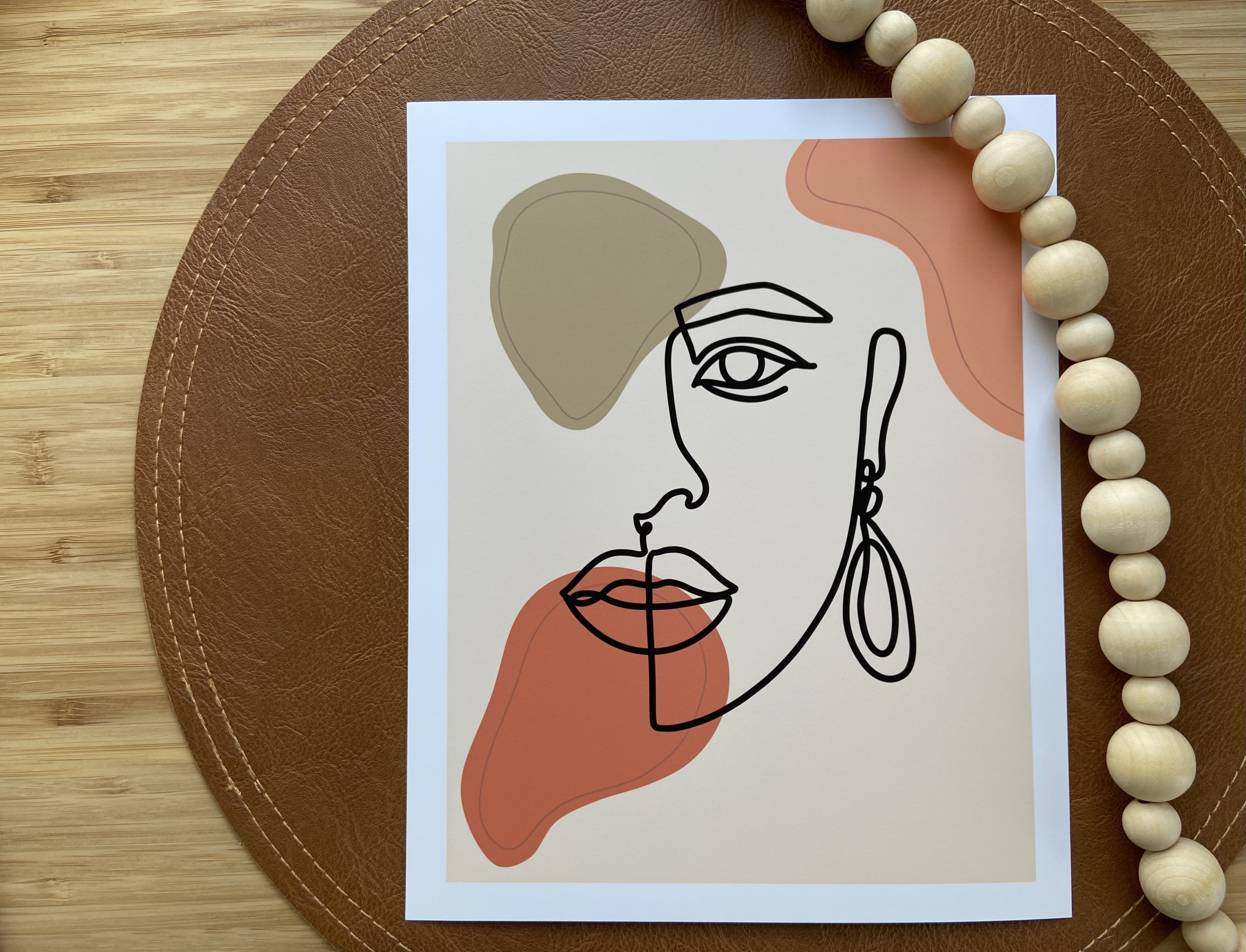 Continuous Line Lady Print Home Decor Wall Art Illustration Fine Art ...