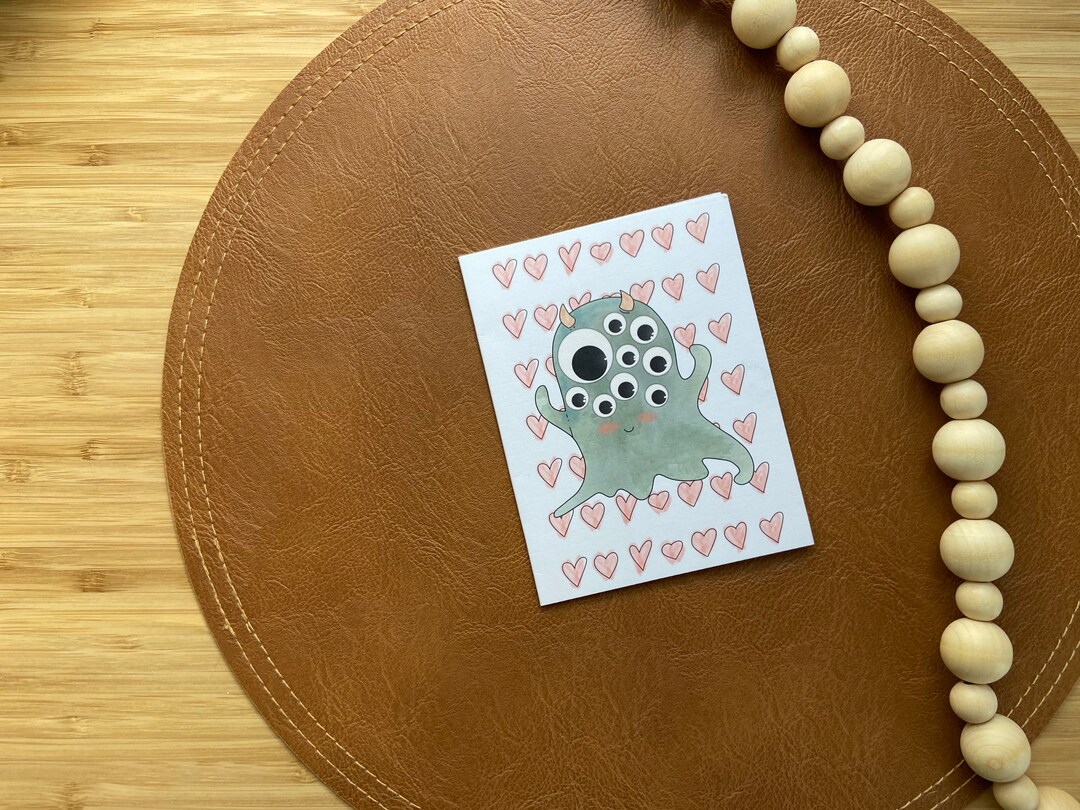 Cute Monster Card for Valentines Day Galentines Day Love Card Valentine ...