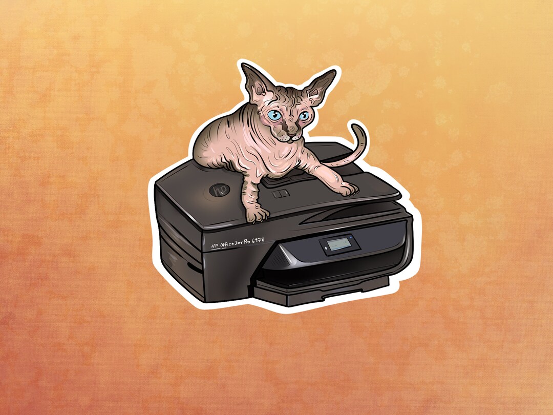 HP Cat Glossy Vinyl Sticker - Cute Sticker for Laptop, Water Bottle ...