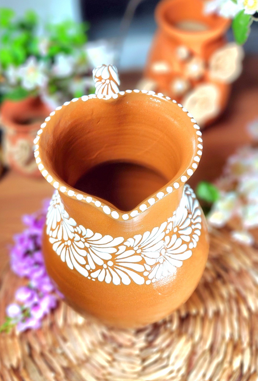 Beautiful Large Mexican Talavera Heart Pitcher 3 Liter Handmade Home ...