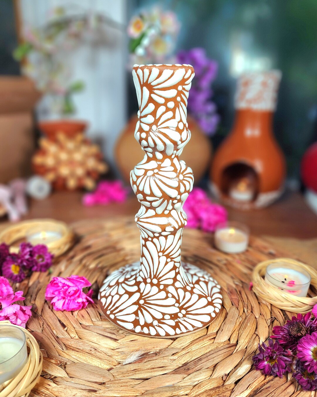 Mexican Talavera LIMITED EDITION Candle Holder Candelabro Handmade ...