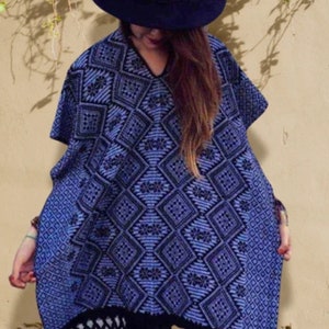 Mexican Woven Gaban Poncho 2 Way to Use Handmade Soft Warm Sarape Dress ...