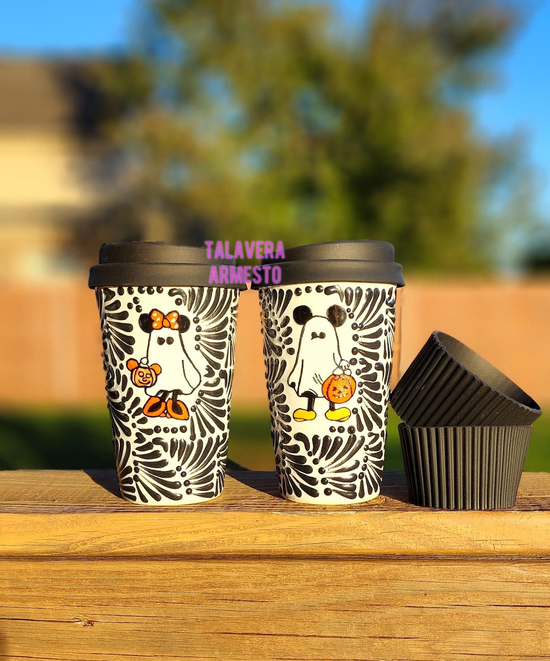 Talavera 2 Pack Tumbler Travel Mug Coffee 450ml Mouse Ghost Couple ...