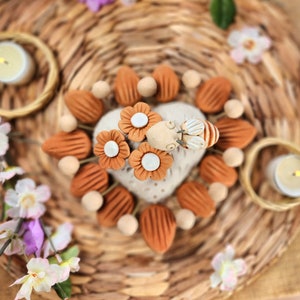 Handsculpted Clay Heart Corazón Wall Decor Mexican BEE Flowers ...