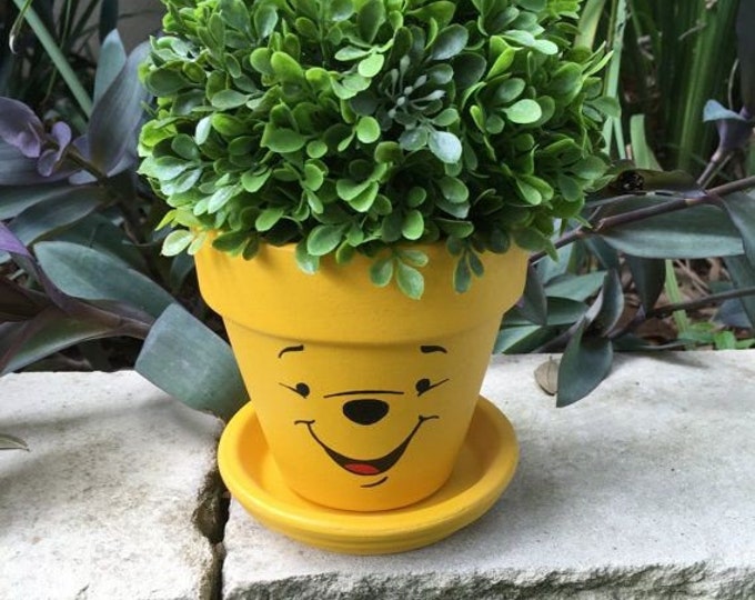 Winnie Pooh Inspired Painted Pot Hand Painted Terracotta Pot Succulent ...