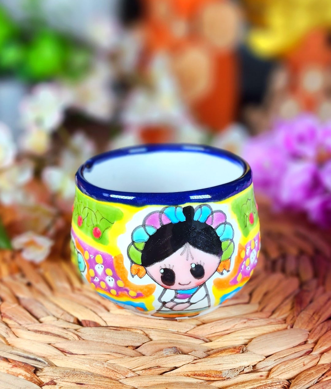 Original Mexican Talavera Frida Kahlo Coffee Mug Handmade Handpainted ...