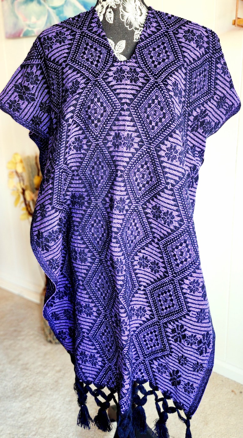 Mexican Woven Gaban Poncho 2 Way to Use Handmade Soft Warm Sarape Dress ...