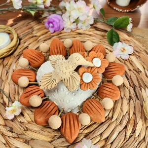 Hand Sculpted Clay Heart Corazón Wall Decor Mexican Flower Bird ...