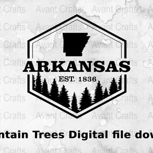 Arkansas State Mountain Trees Digital File Download Svg, Png, Pdf - Etsy