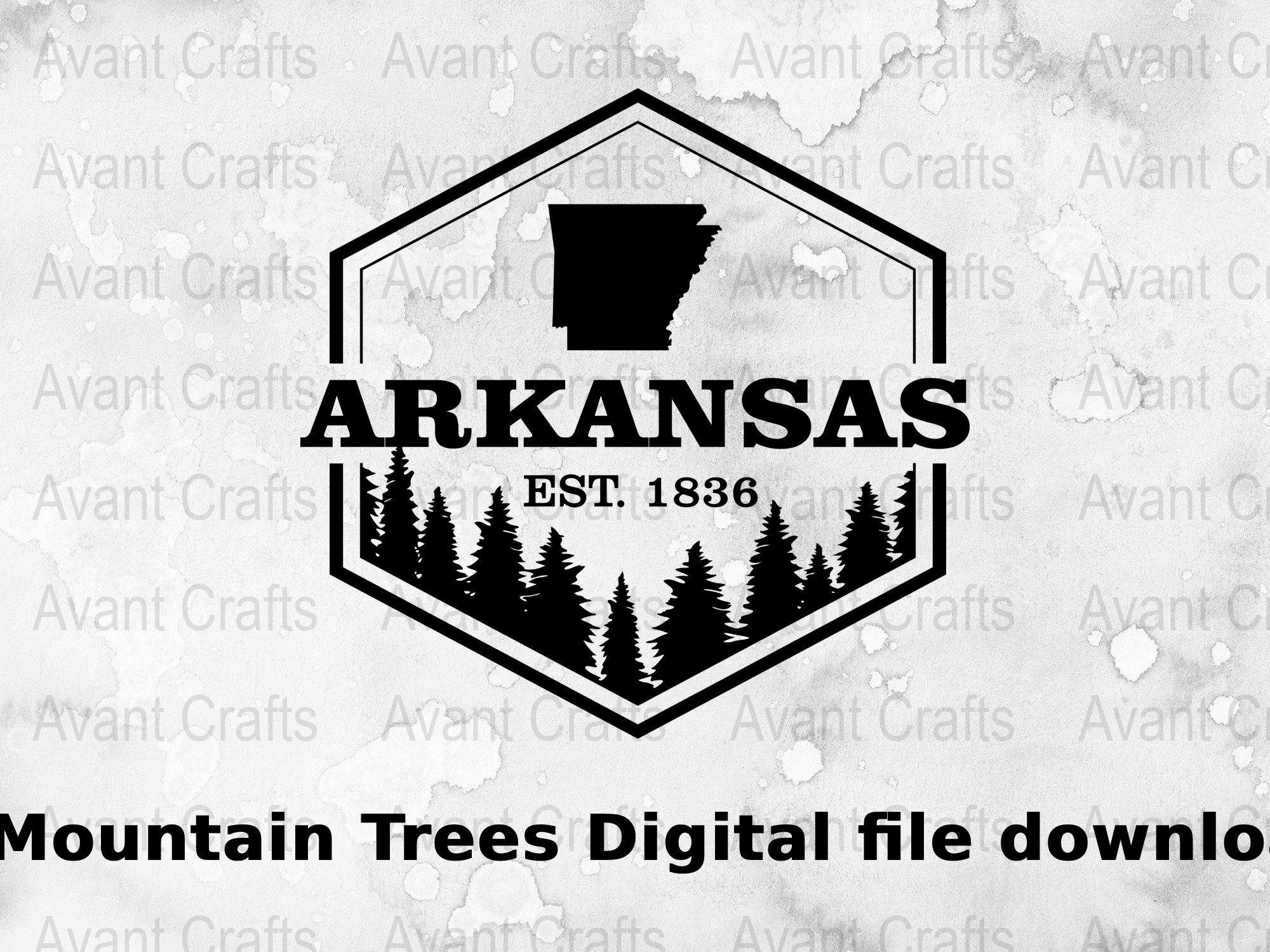 Arkansas State Mountain Trees Digital File Download Svg, Png, Pdf - Etsy