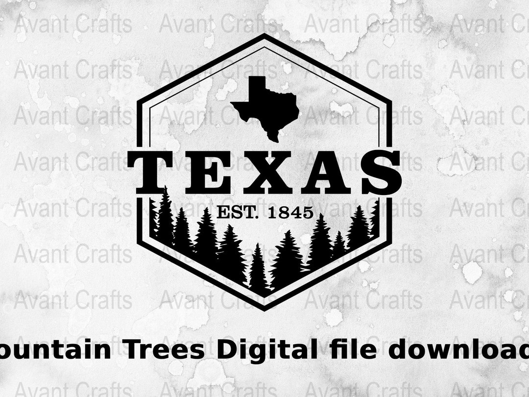 Texas State Mountain Trees Digital File Download Svg, Png, Pdf - Etsy