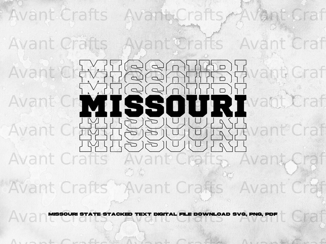 Missouri State Stacked Text Digital File Download Svg, Png, Pdf - Etsy