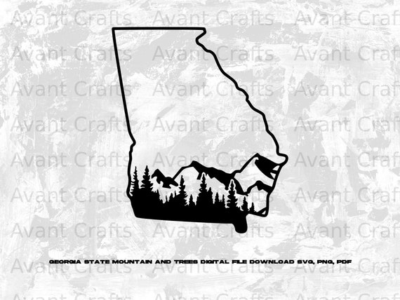 Georgia State Mountain and Trees Digital File Download Svg - Etsy