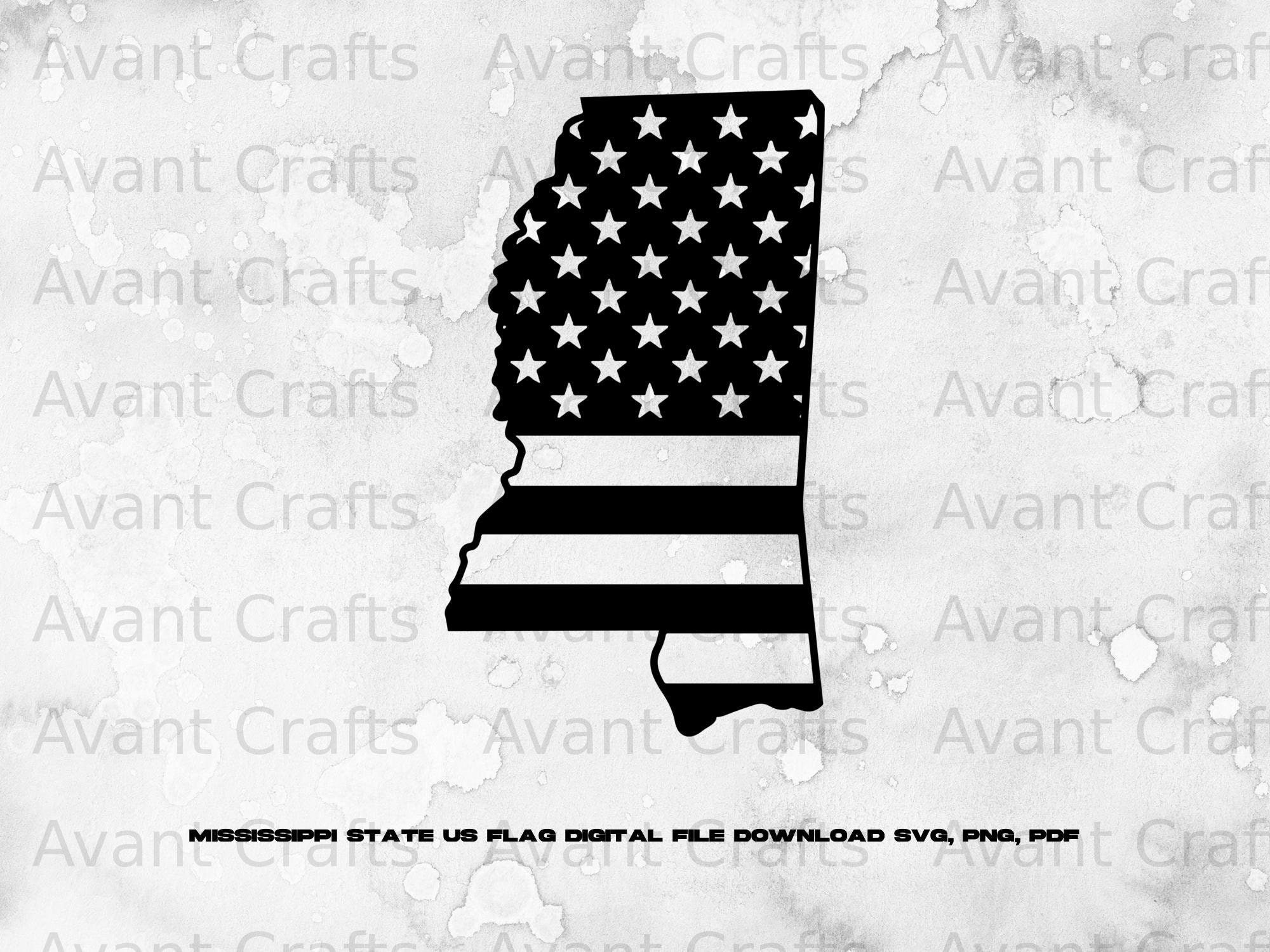 Mississippi State US Flag Digital File Download Svg, Png, Pdf - Etsy