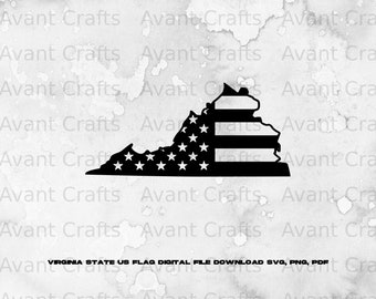 Virginia State Flag Svg Png Dxf Vector Graphic Design Digital File U.S ...