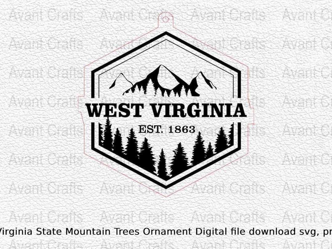 West Virginia State Mountain Trees Ornament Digital File Download Svg ...