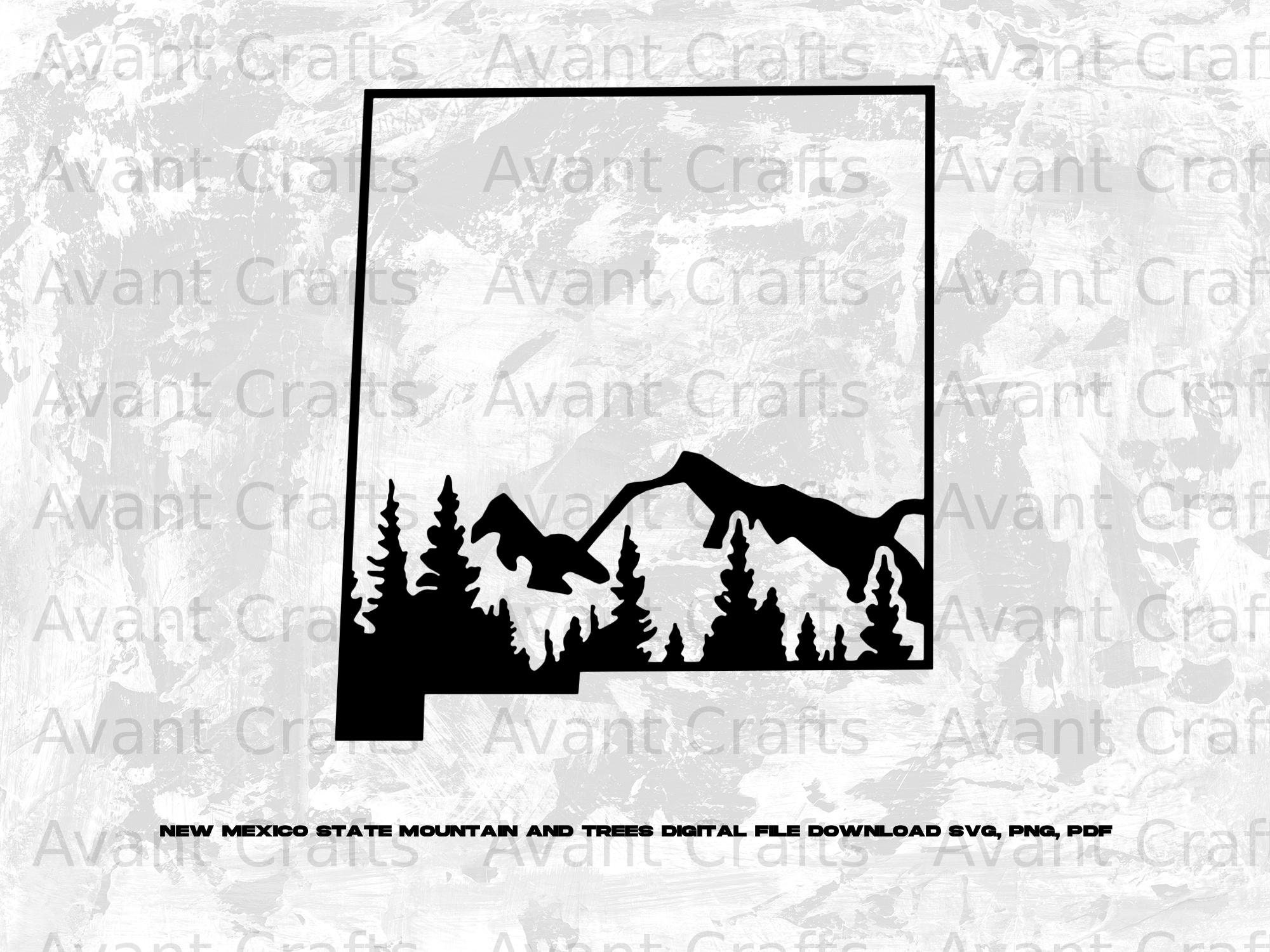 New Mexico State Mountain and Trees Digital File Download Svg, Png, Pdf ...