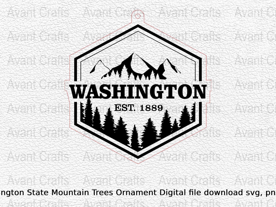 Washington State Mountain Trees Ornament Digital File Download Svg, Png ...