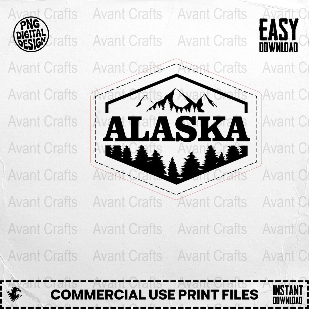 Alaska State Mountain Trees Digital File Download Svg, Png, Pdf - Etsy