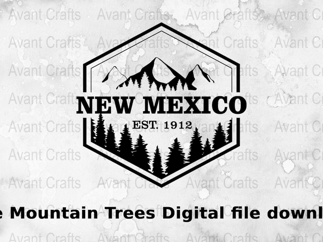New Mexico State Mountain Trees Digital File Download Svg, Png, Pdf - Etsy