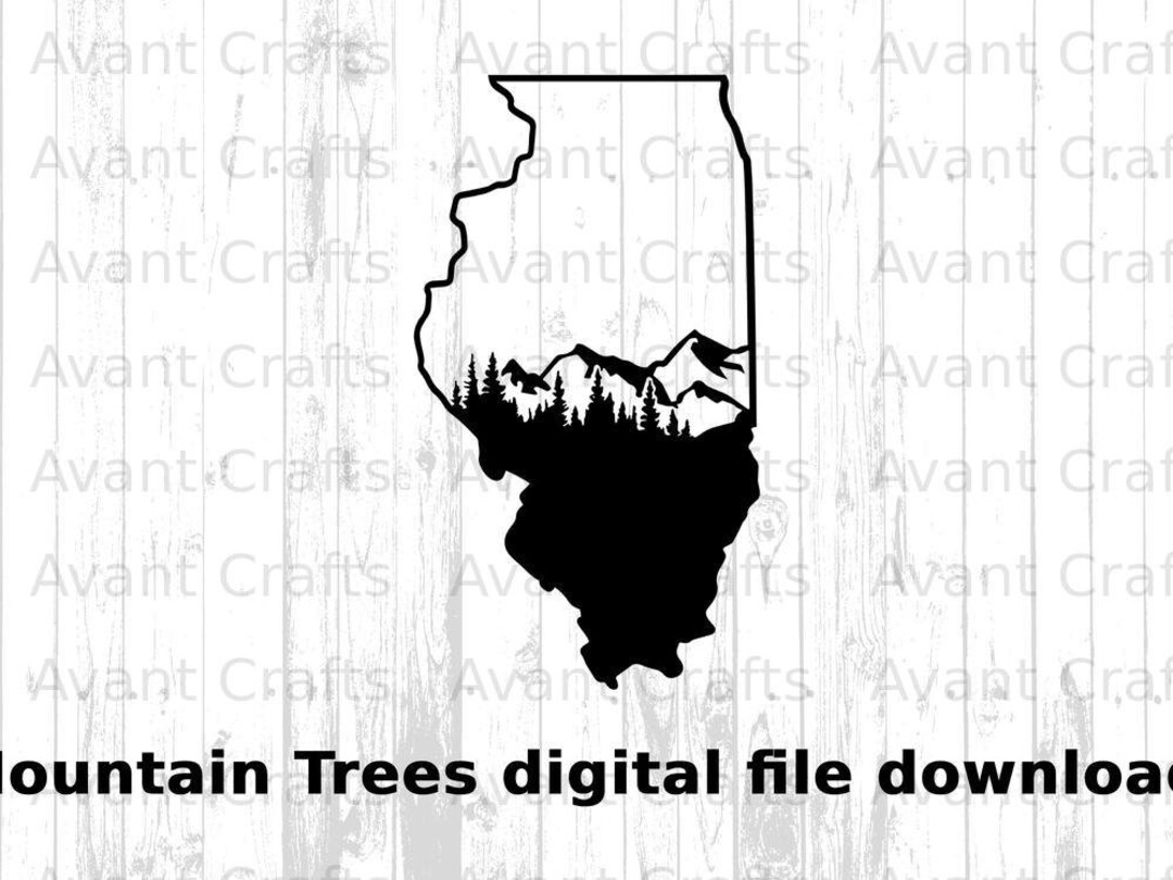 Illinois State Mountain Trees Digital File Download Svg, Png, Pdf - Etsy