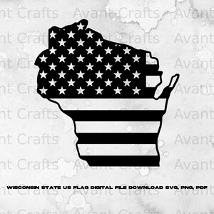 Wisconsin State US Flag Digital File Download Svg, Png, Pdf - Etsy
