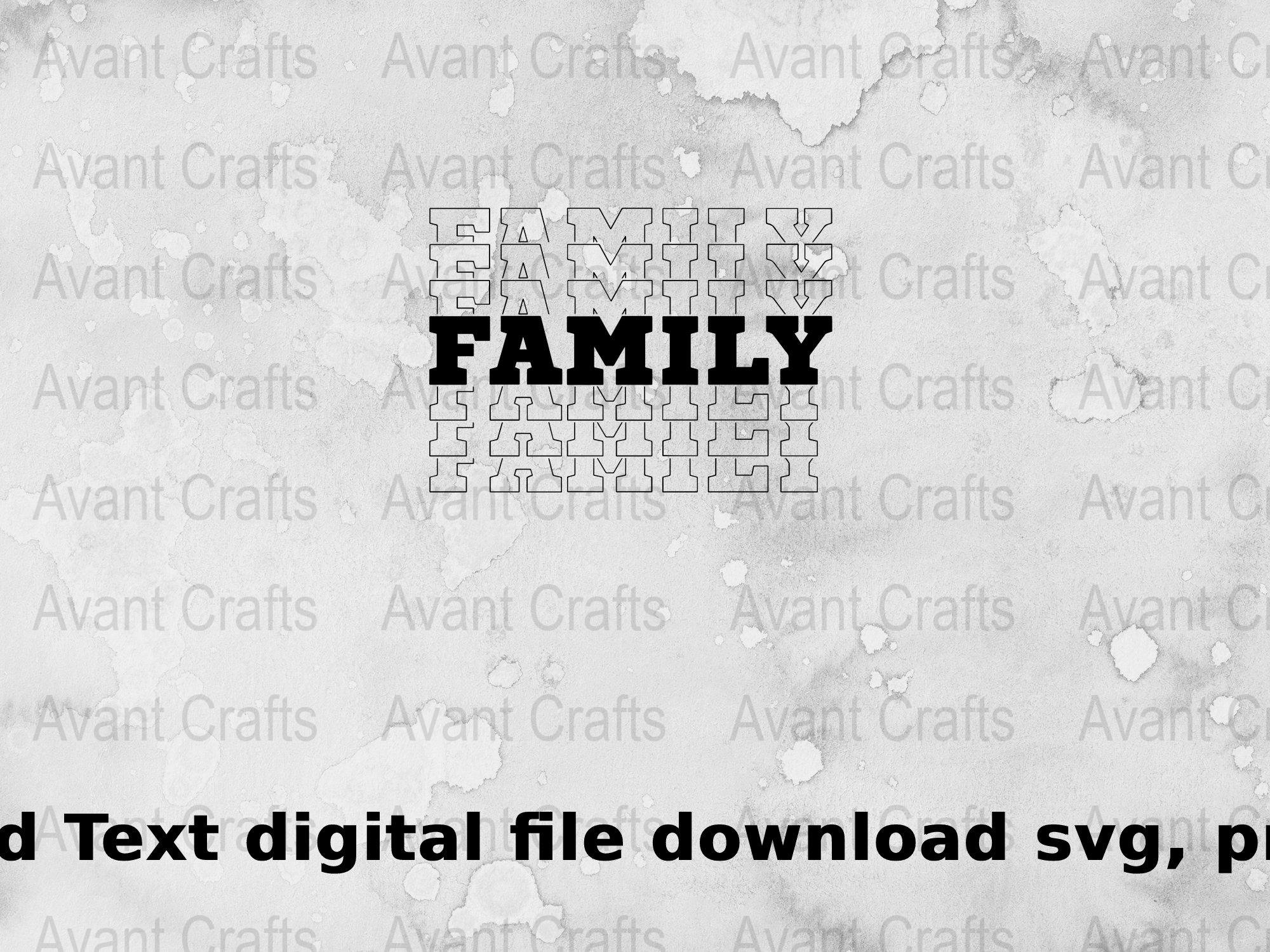 Family Stacked Text Digital File Download Svg, Png, Pdf - Etsy