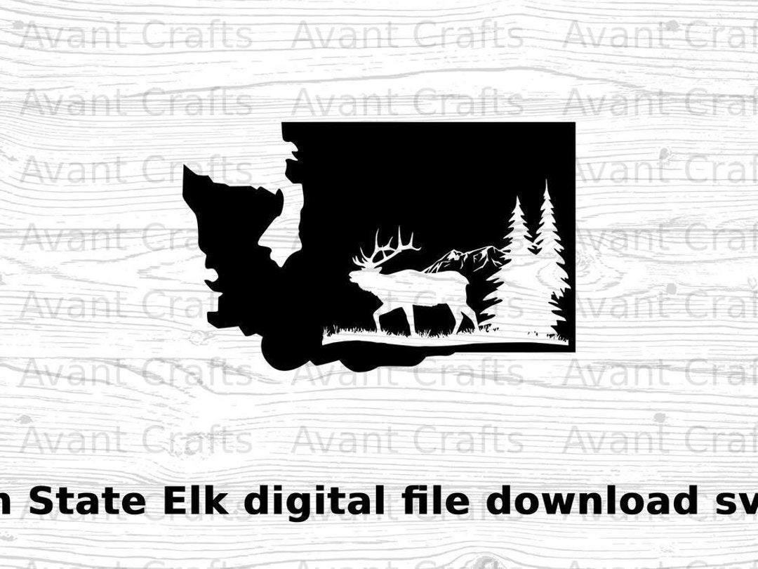 Washington State Elk Digital File Download Svg, Png, Pdf - Etsy