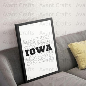 Iowa State Stacked Text Digital File Download Svg, Png, Pdf - Etsy