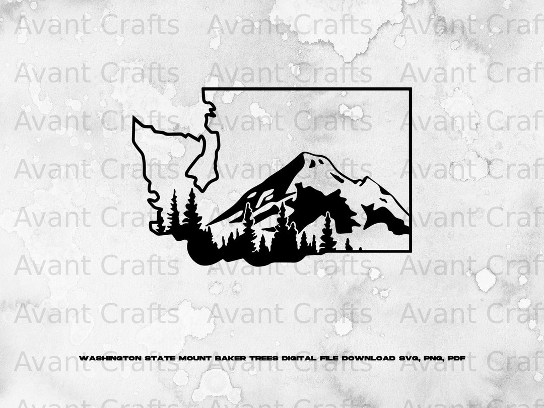Washington State Mount Baker Trees Digital File Download Svg, Png, Pdf ...