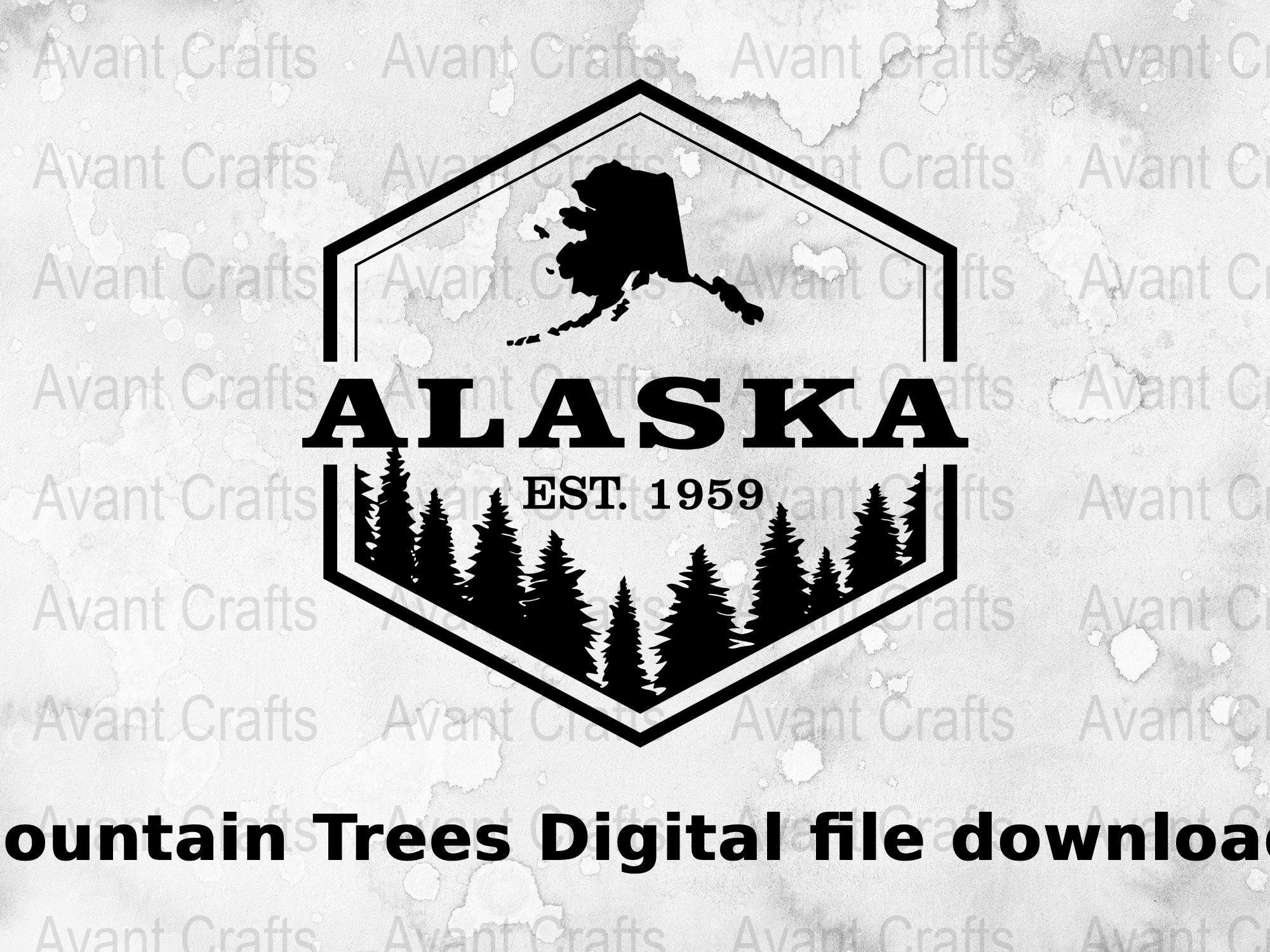 Alaska State Mountain Trees Digital File Download Svg, Png, Pdf - Etsy