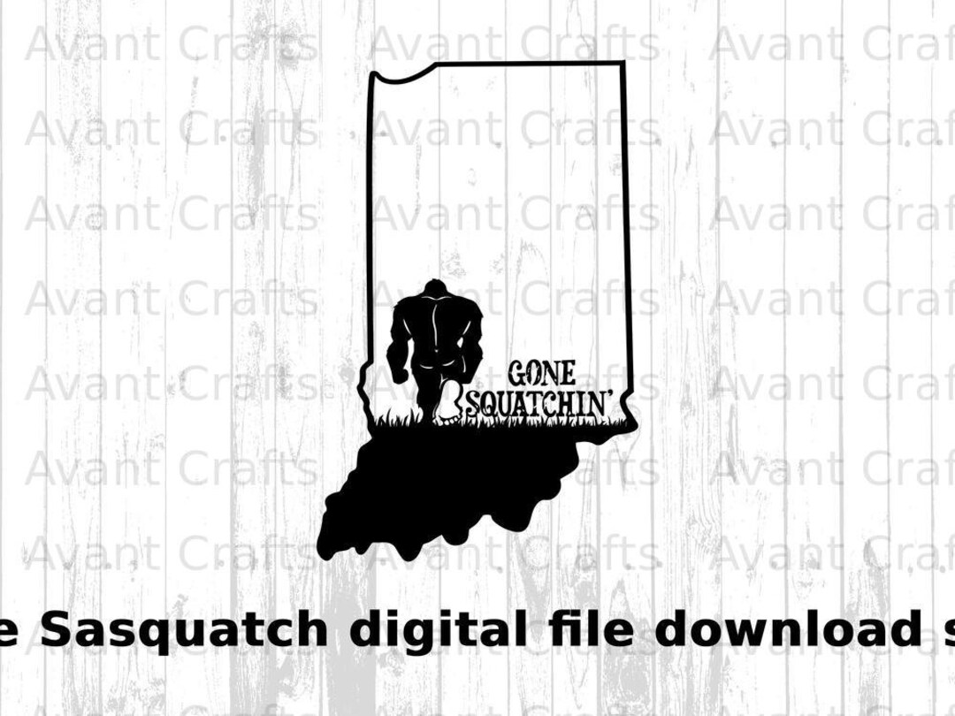 Indiana State Sasquatch Digital File Download Svg, Png, Pdf - Etsy