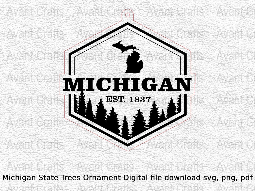 Michigan State Trees Ornament Digital File Download Svg, Png, Pdf - Etsy