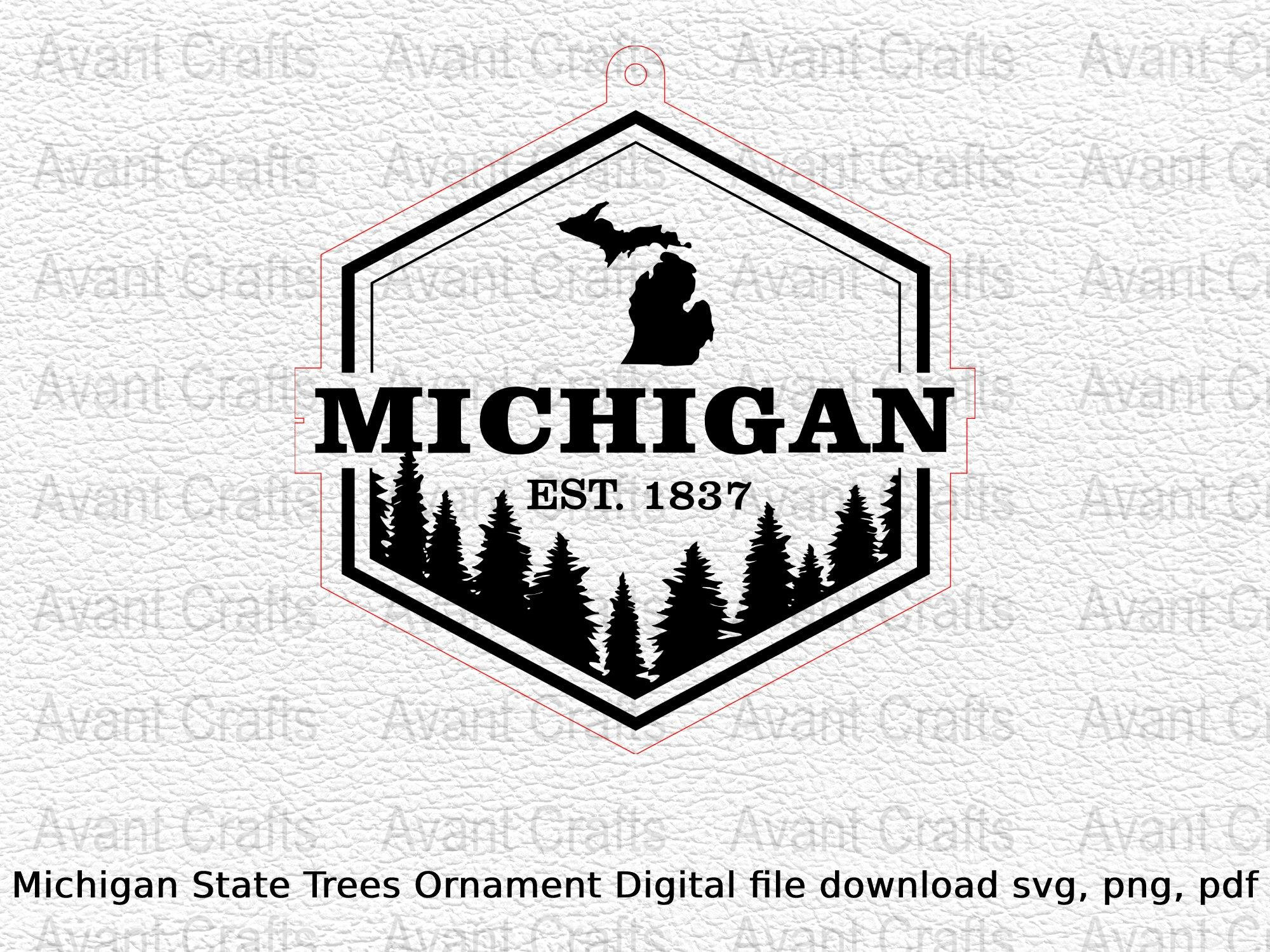 Michigan State Trees Ornament Digital File Download Svg, Png, Pdf - Etsy