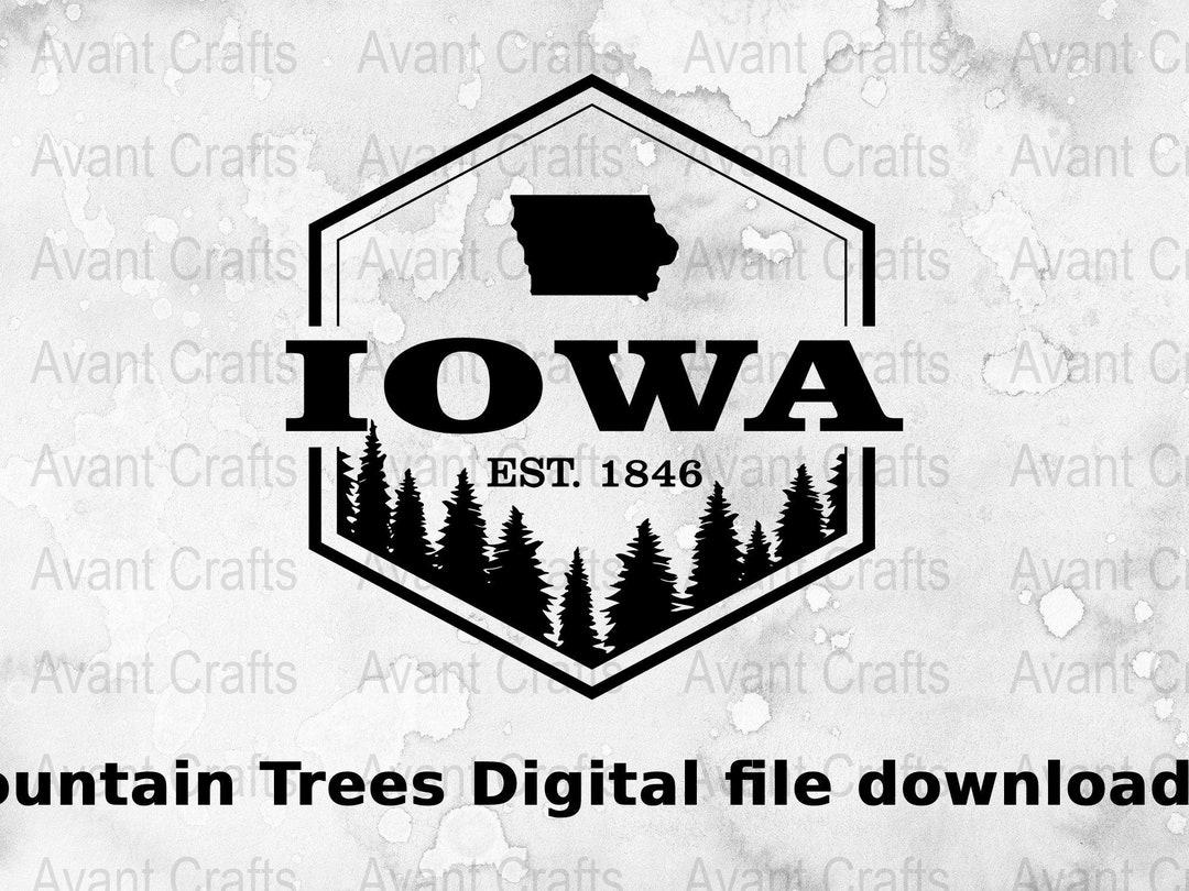 Iowa State Mountain Trees Digital File Download Svg, Png, Pdf - Etsy
