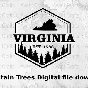 Virginia State Mountain Trees Digital File Download Svg, Png, Pdf - Etsy