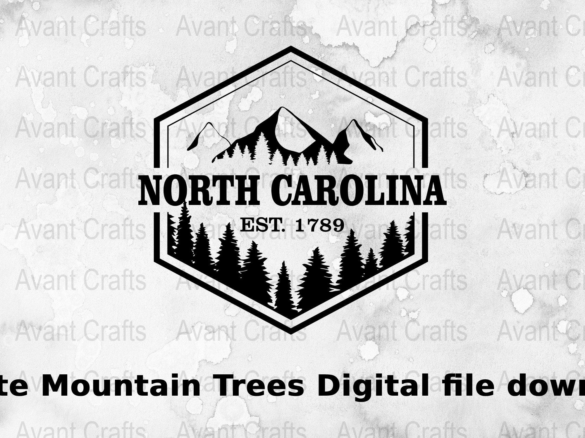 North Carolina State Mountain Trees Digital File Download Svg, Png, Pdf ...