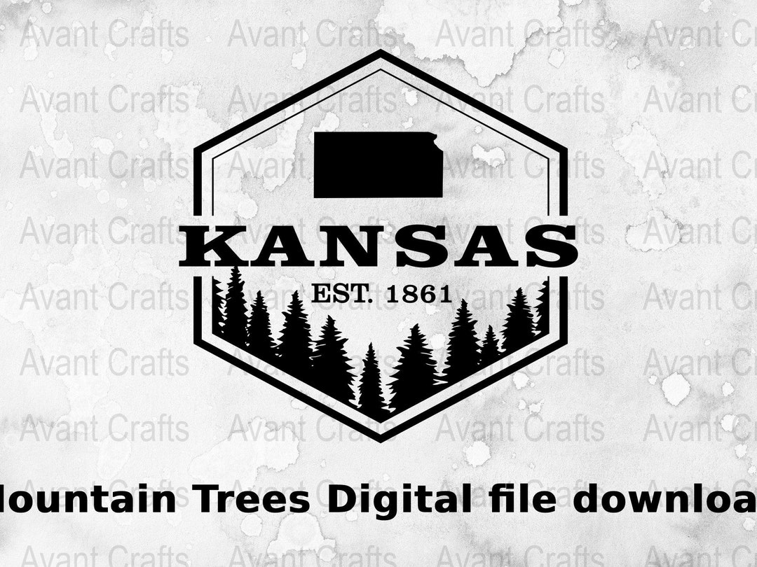 Kansas State Mountain Trees Digital File Download Svg, Png, Pdf - Etsy