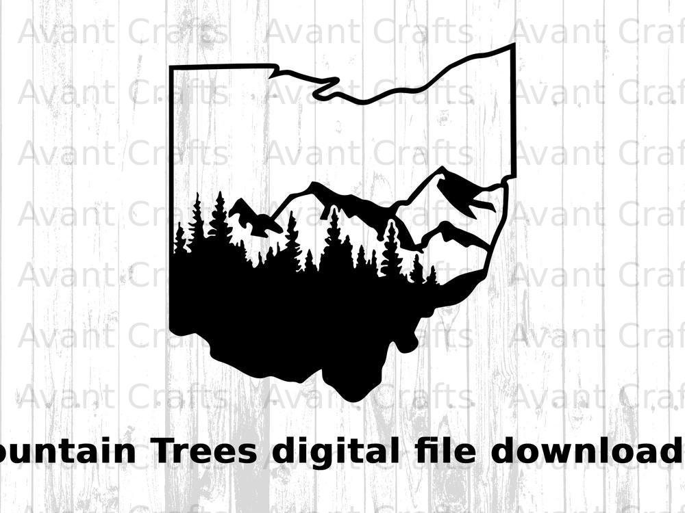 Ohio State Mountain Trees Digital File Download Svg, Png, Pdf - Etsy