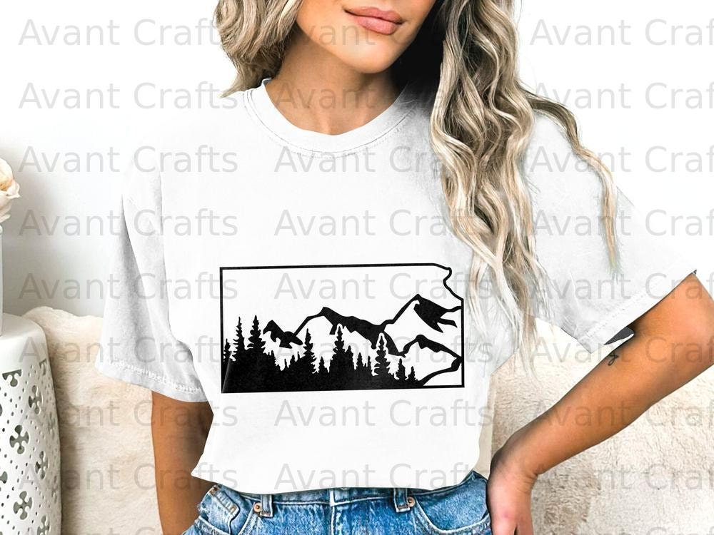 Kansas State Mountain Trees Digital File Download Svg, Png, Pdf - Etsy