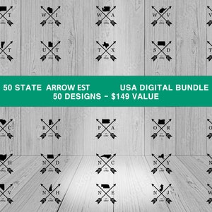 50 State Arrows Est Digital File Download Svg, Png, Pdf - Etsy