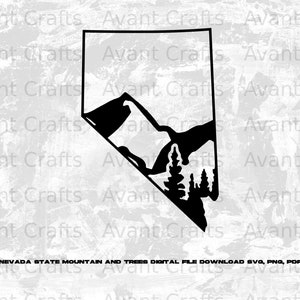Nevada State Mountain and Trees Digital File Download Svg, Png, Pdf - Etsy