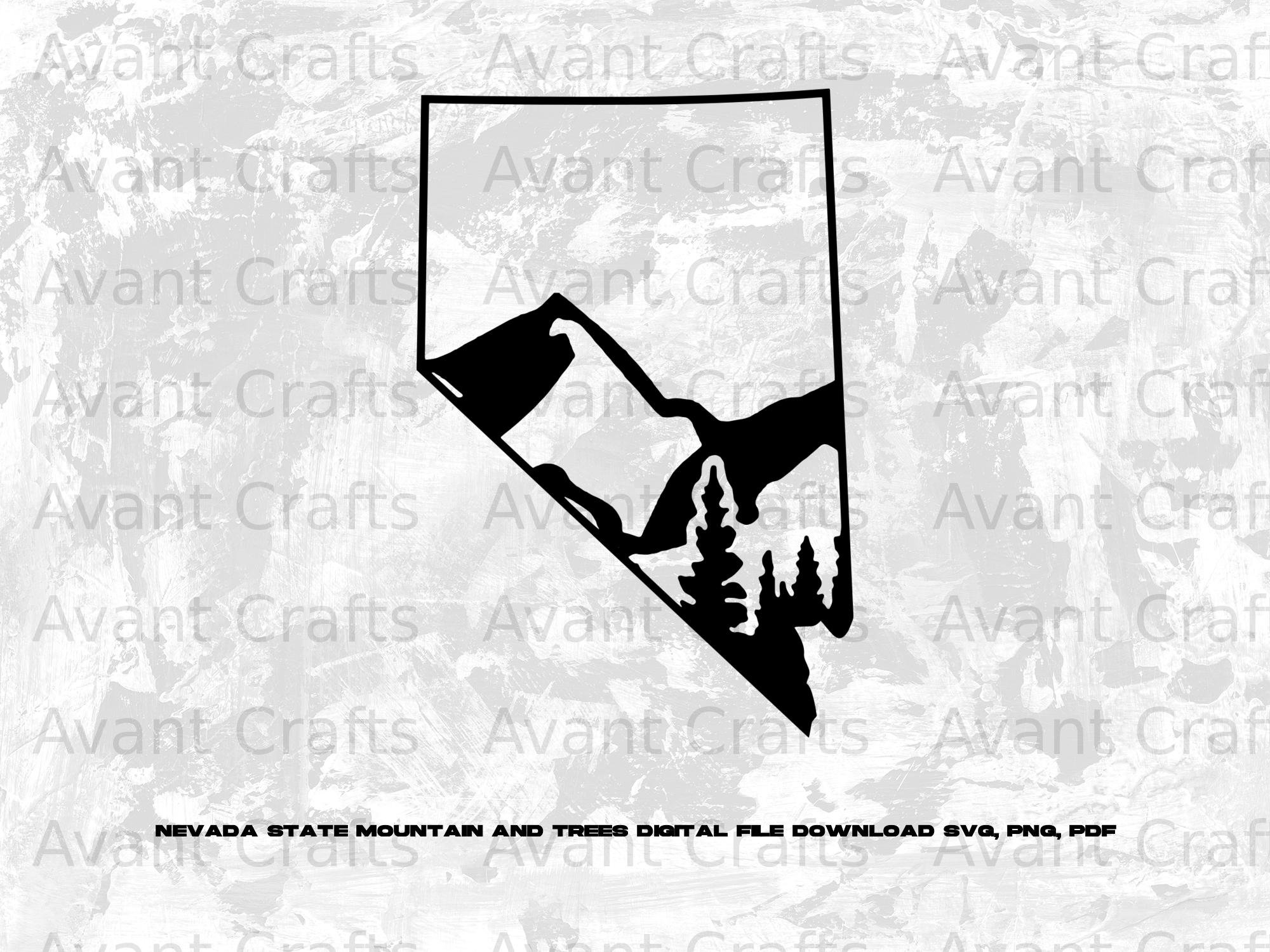 Nevada State Mountain and Trees Digital File Download Svg, Png, Pdf - Etsy