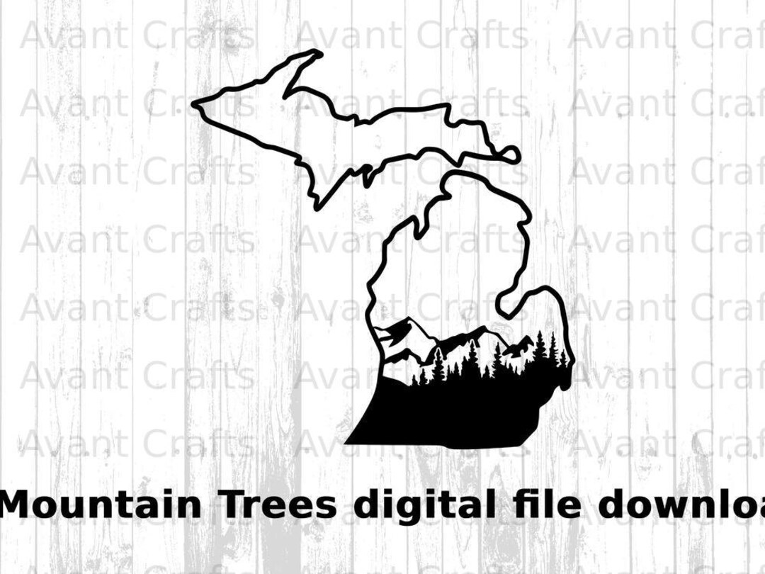 Michigan State Mountain Trees Digital File Download Svg, Png, Pdf - Etsy