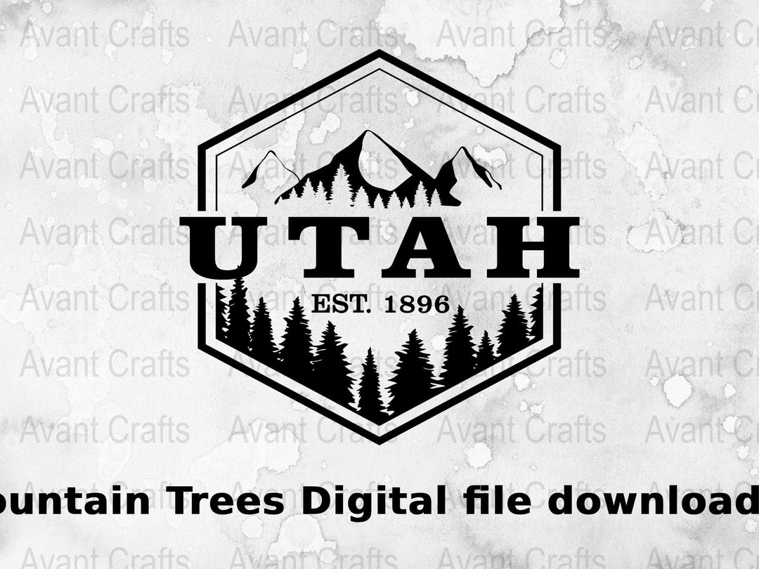 Utah State Mountain Trees Digital File Download Svg, Png, Pdf - Etsy