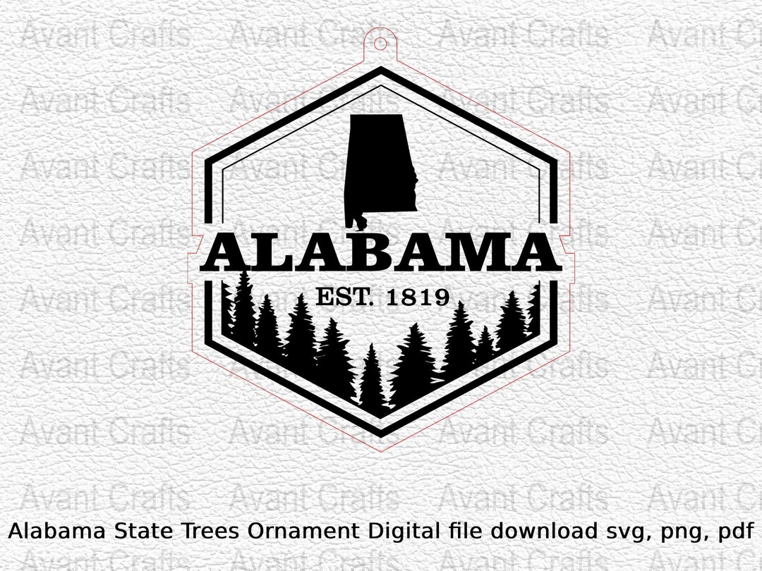 Alabama State Trees Ornament Digital File Download Svg, Png, Pdf - Etsy