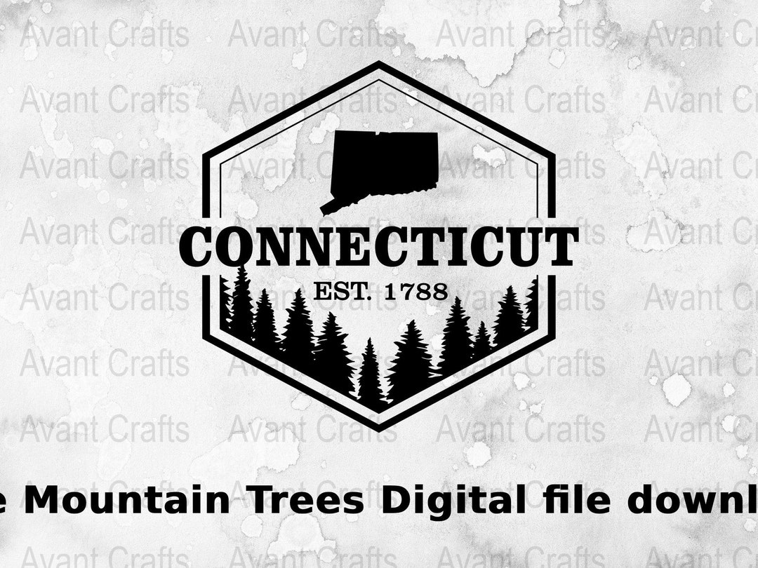 Connecticut State Mountain Trees Digital File Download Svg, Png, Pdf - Etsy
